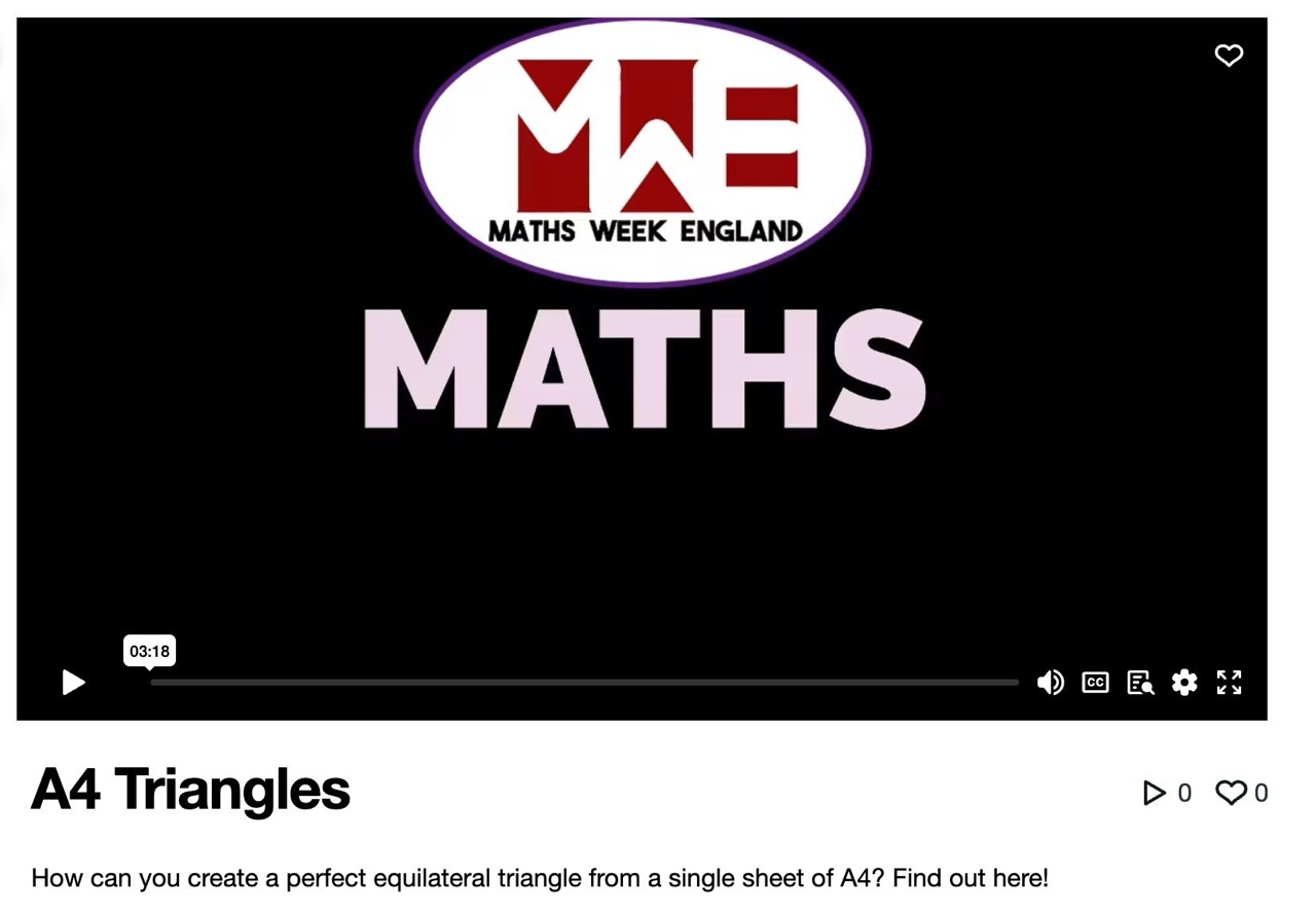 A4 Equilateral Trianges - Maths Week England