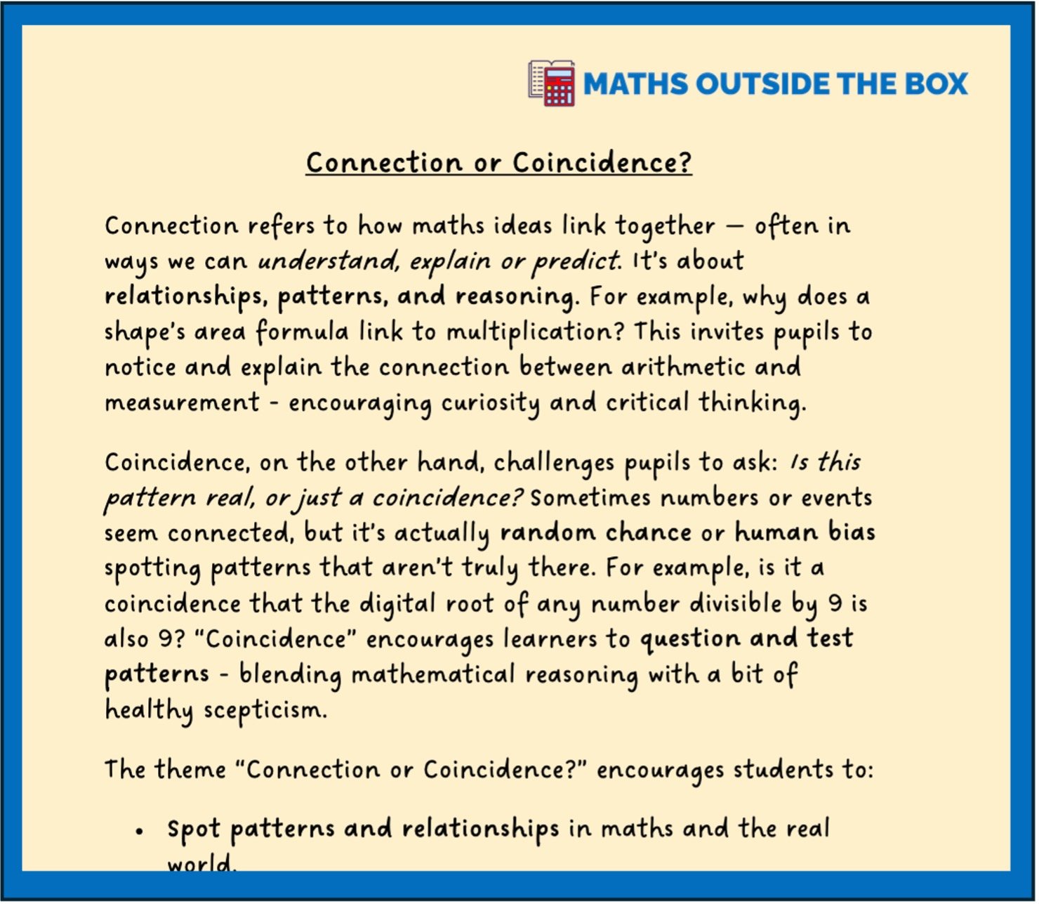 Maths Outside The Box - Maths Week England